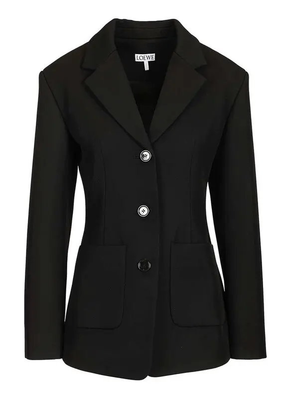 Loewe Wool Twill Jacket - Black