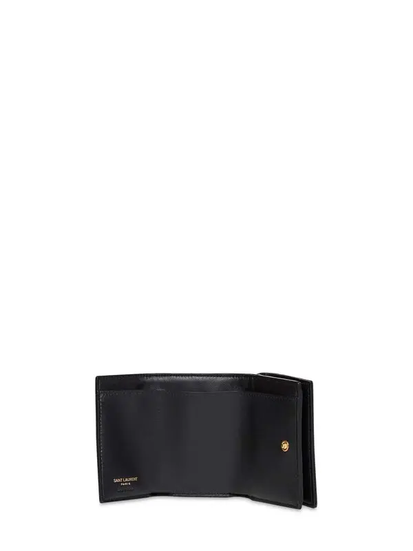Saint Laurent Black Cassandre Origami Tiny Wallet