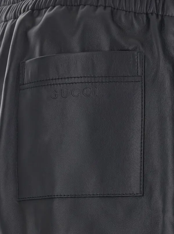 Gucci Leather Bermuda Shorts - Multicolor