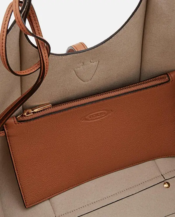 TOD'S Small T Leather Shopping Bag