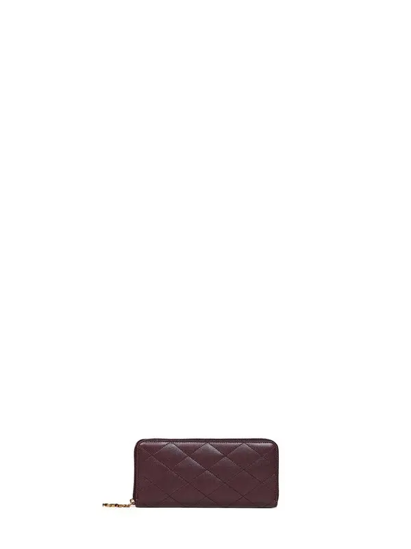 Saint Laurent Cabernet Red Cassandre Bijou Zip Around Wallet