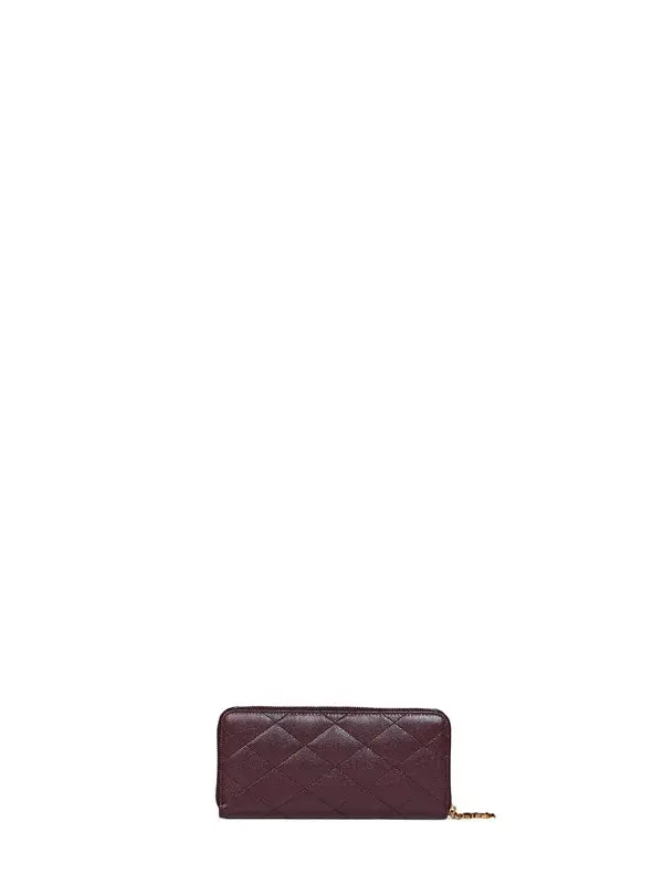 Saint Laurent Cabernet Red Cassandre Bijou Zip Around Wallet