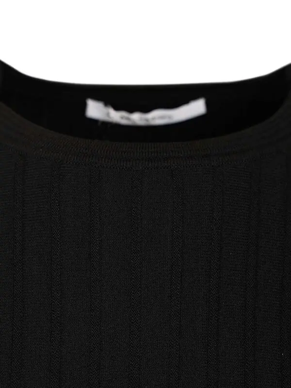Max Mara Ribbed Viscose Crepe Pullover - Black