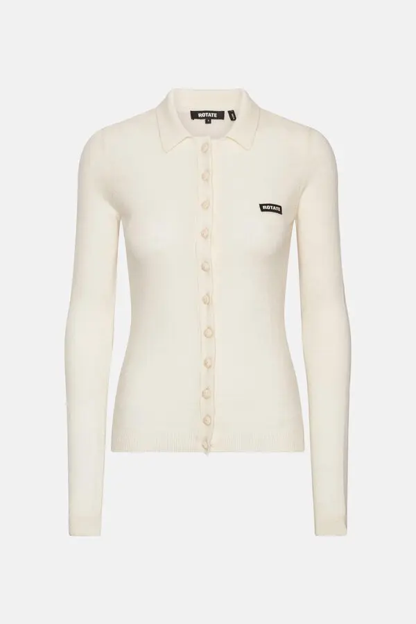 ROTATE BY BIRGER CHRISTENSEN Knitted Polo Top - Multicolor