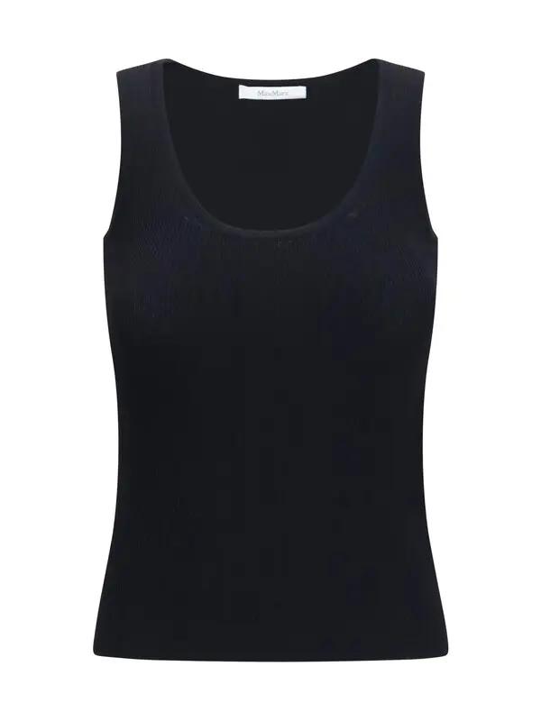 Max Mara Ribbed Jersey Tank Top - Black
