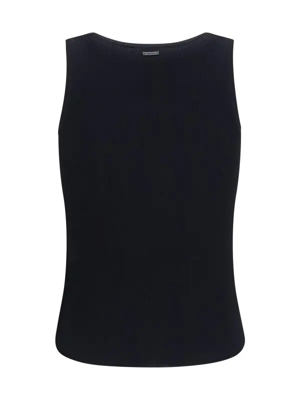 Max Mara Ribbed Jersey Tank Top - Black