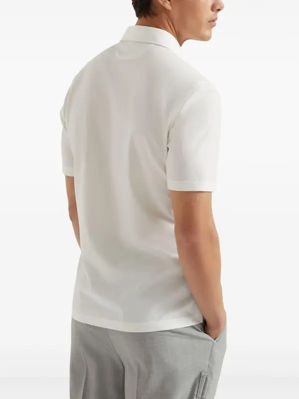 Brunello Cucinelli Logo Wool Polo Shirt - Multicolor