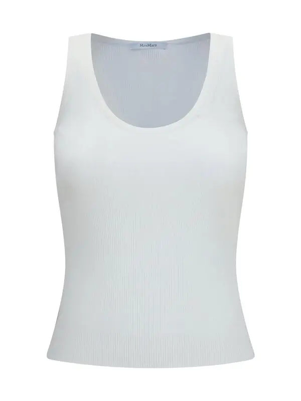 Max Mara Ribbed Jersey Tank Top - White