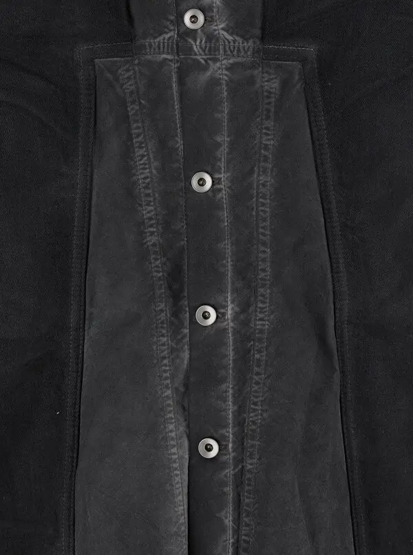 Rick Owens Splintered' Grey Shirt With Classic Collar And Faded Effect In Cotton - Multicolor