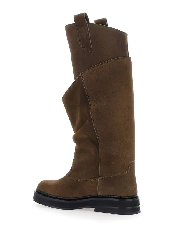 Attico Robin Passeggiata Suede Boots - Brown