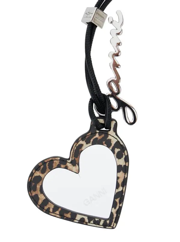 GANNI Heart Mirror Pendant With Animalier Motif - Multicolor
