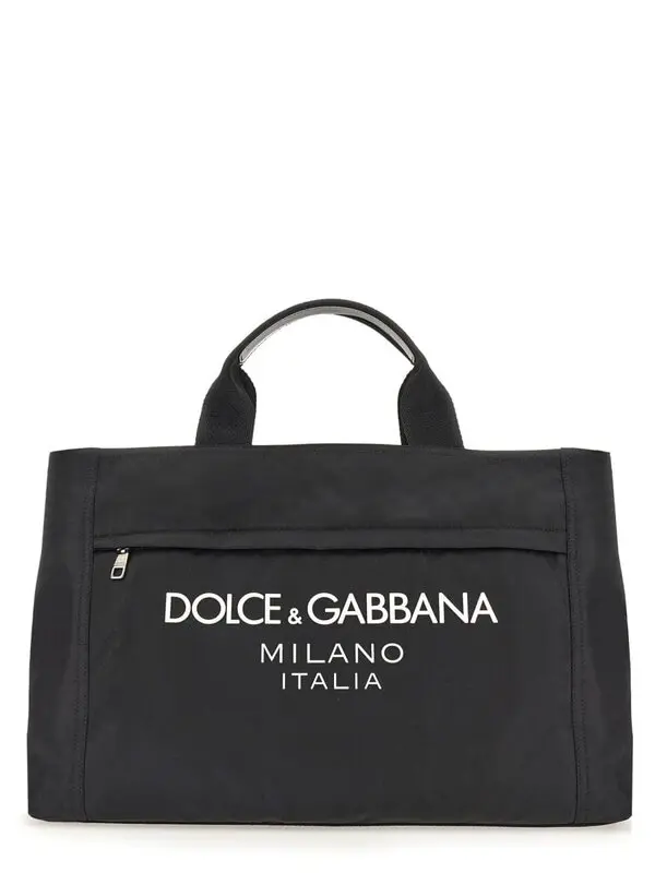 Dolce & Gabbana Nylon Logo Duffle Bag - Black