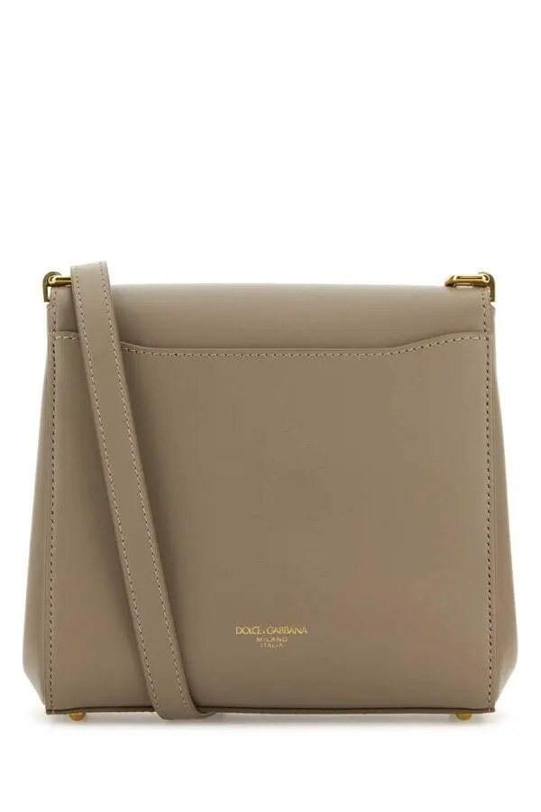 Dolce & Gabbana Dove Grey Leather Marlene Crossbody Bag - Gray