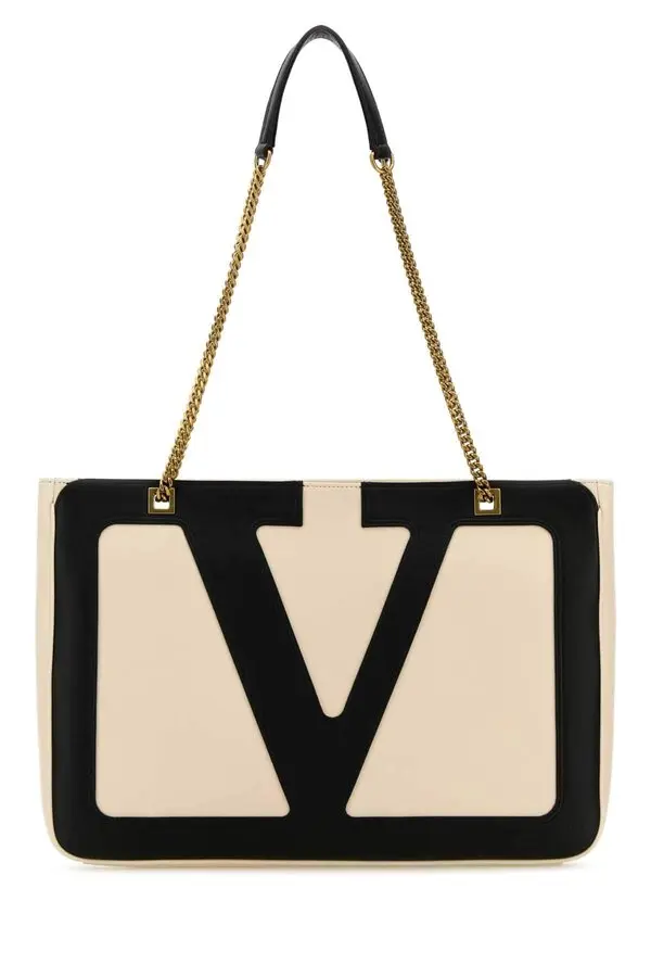 Valentino Garavani Sand Leather Medium Viva Superstar Shopping Bag - Brown