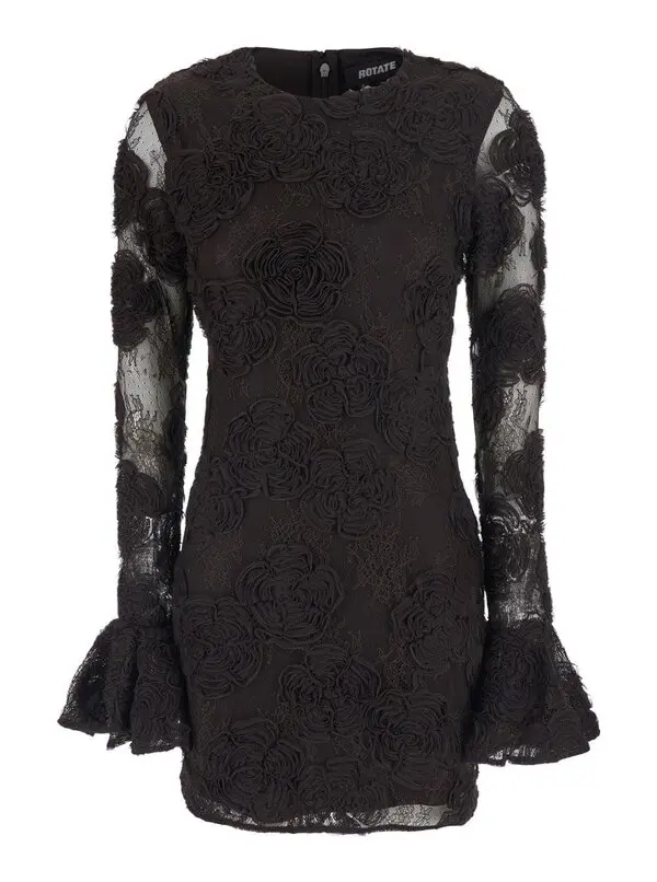 ROTATE BY BIRGER CHRISTENSEN Floral Embroidered Tech Fabric Mini Dress - Multicolor