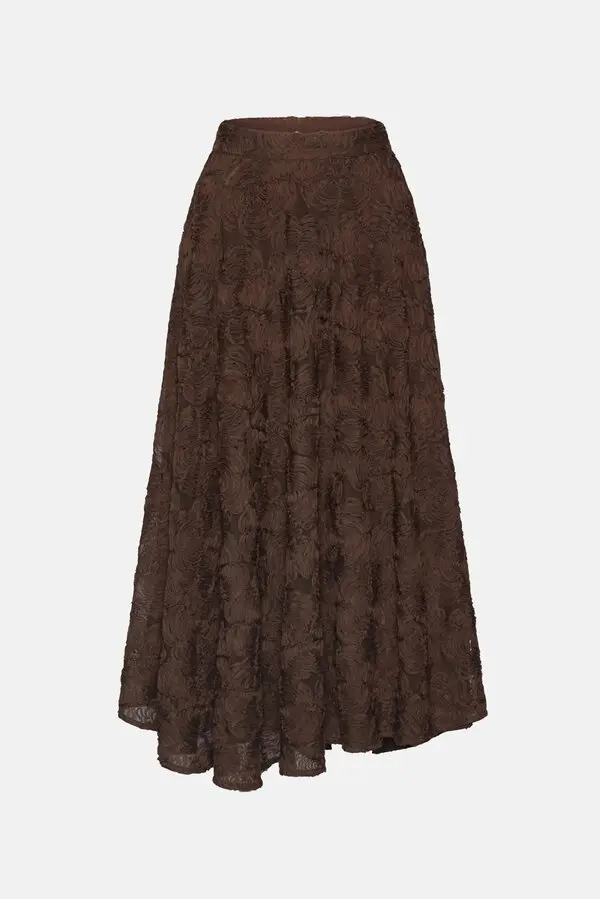 ROTATE BY BIRGER CHRISTENSEN Flower Mesh Midi Skirt - Multicolor