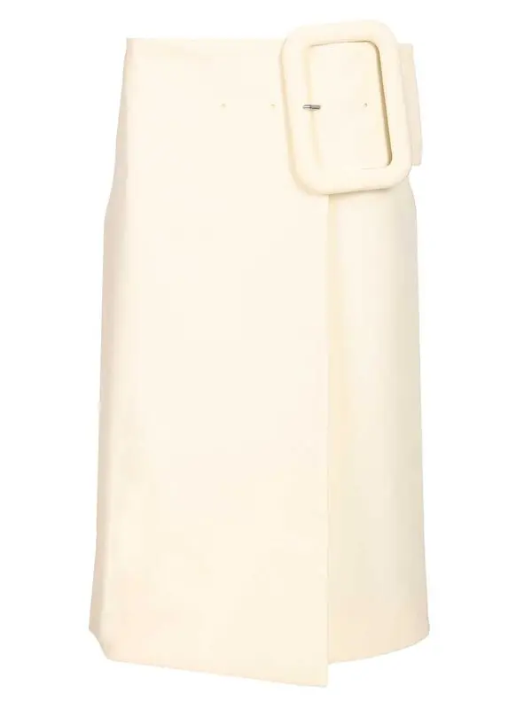 AMI Paris Wool Midi Skirt - White