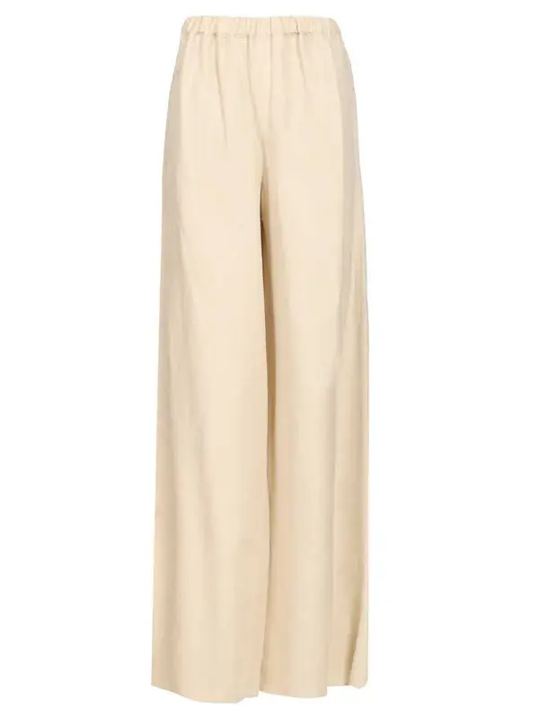 Max Mara Linen And Silk Trousers - Cream