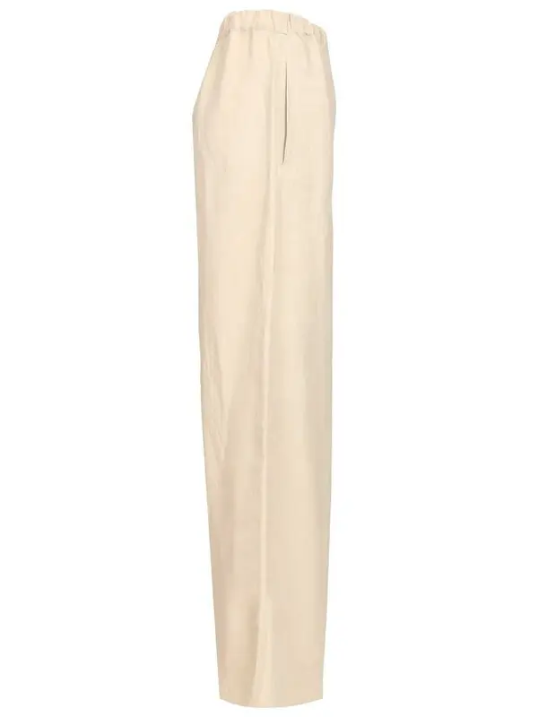 Max Mara Linen And Silk Trousers - Cream
