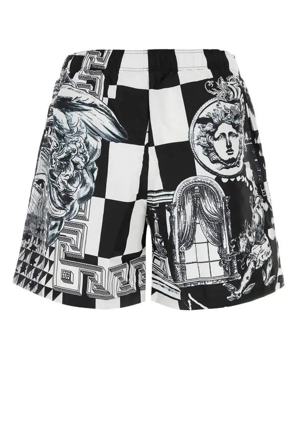 Versace Printed Polyester Swimming Shorts - Multicolor