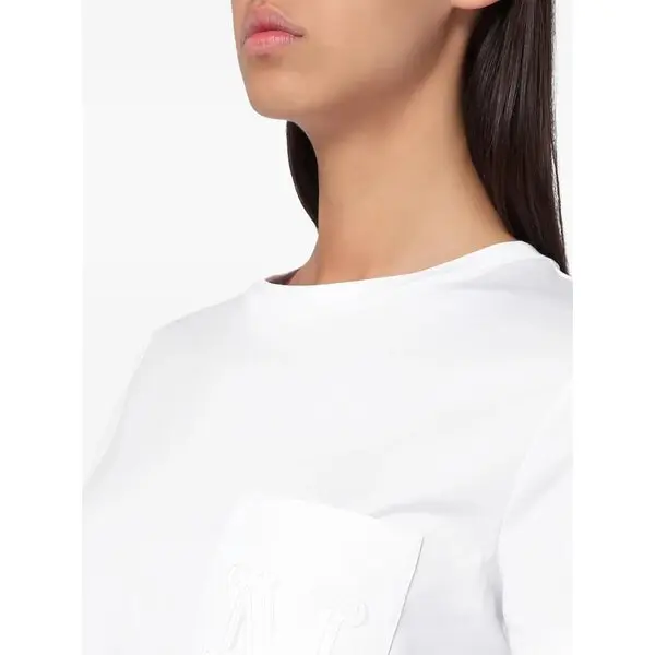 Max Mara Cotton Embroidered Pocket Short Sleeve T-shirt