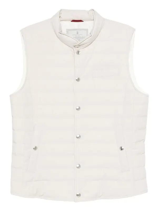 Brunello Cucinelli Quilted Nylon Vest - White