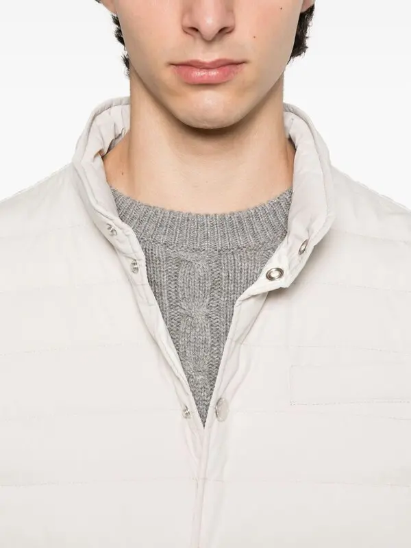 Brunello Cucinelli Quilted Nylon Vest - White