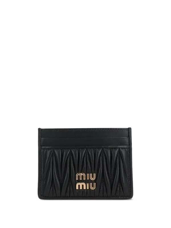 Miu Miu Matelassé Nappa Leather Card Holder - Black