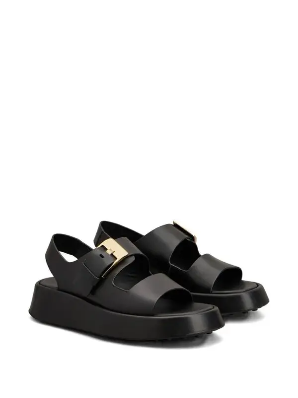 TOD'S Leather Strappy Sandals - Black