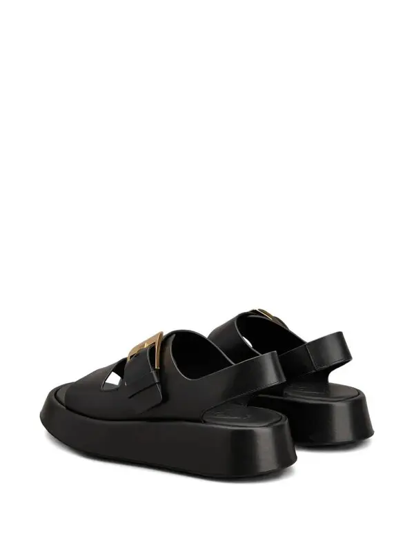 TOD'S Leather Strappy Sandals - Black