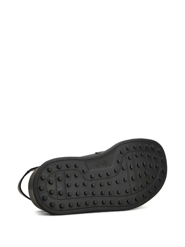 TOD'S Leather Strappy Sandals - Black