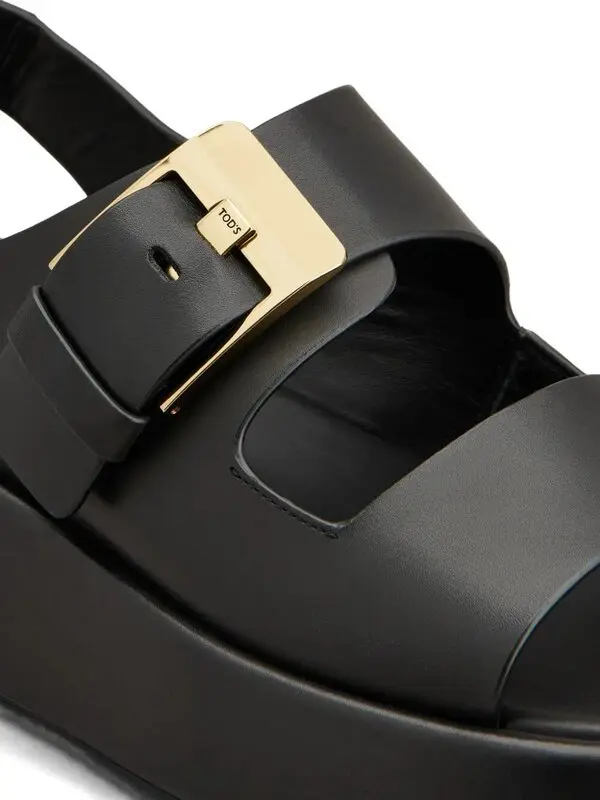 TOD'S Leather Strappy Sandals - Black