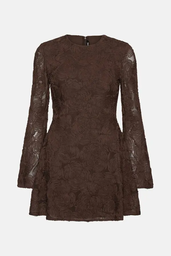 ROTATE BY BIRGER CHRISTENSEN Flower Mesh Mini Dress - Multicolor