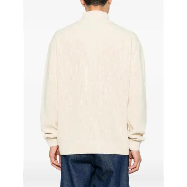 JW Anderson Ribbed Knit Half-zip Jumper - Cream