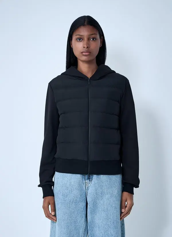 Moncler Quilted Hooded Cardigan - Black