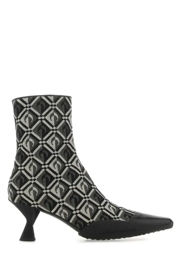 MARINE SERRE Embroidered Cotton Blend Moon Diamant Ankle Boots - Multicolor
