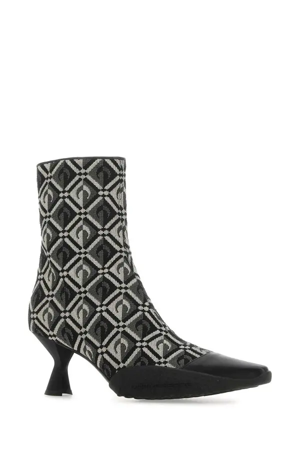 MARINE SERRE Embroidered Cotton Blend Moon Diamant Ankle Boots - Multicolor