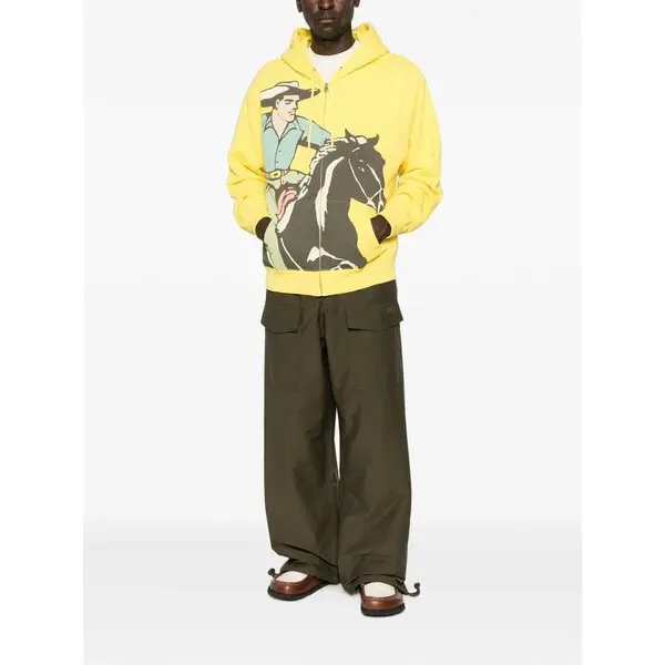 JW Anderson Graphic Zip Up Hoodie - Yellow