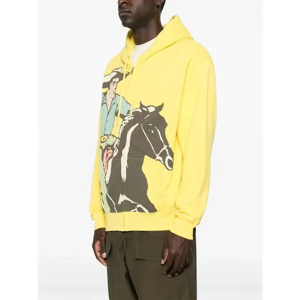JW Anderson Graphic Zip Up Hoodie - Yellow
