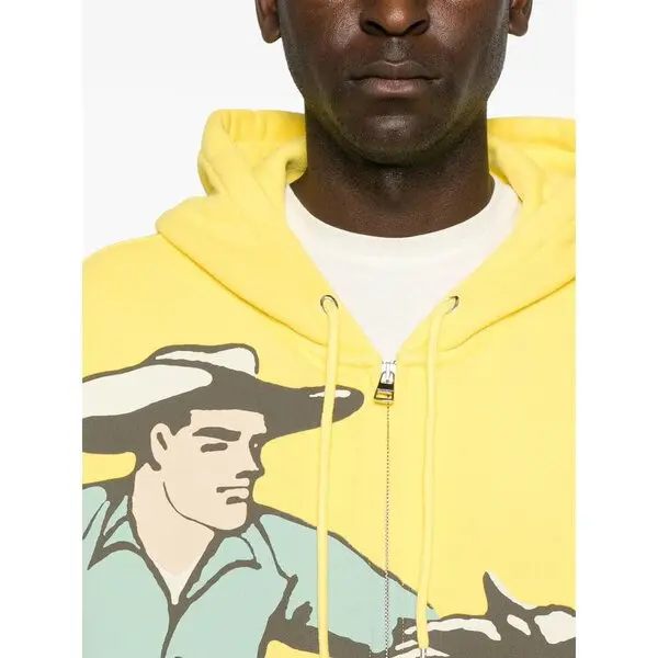 JW Anderson Graphic Zip Up Hoodie - Yellow