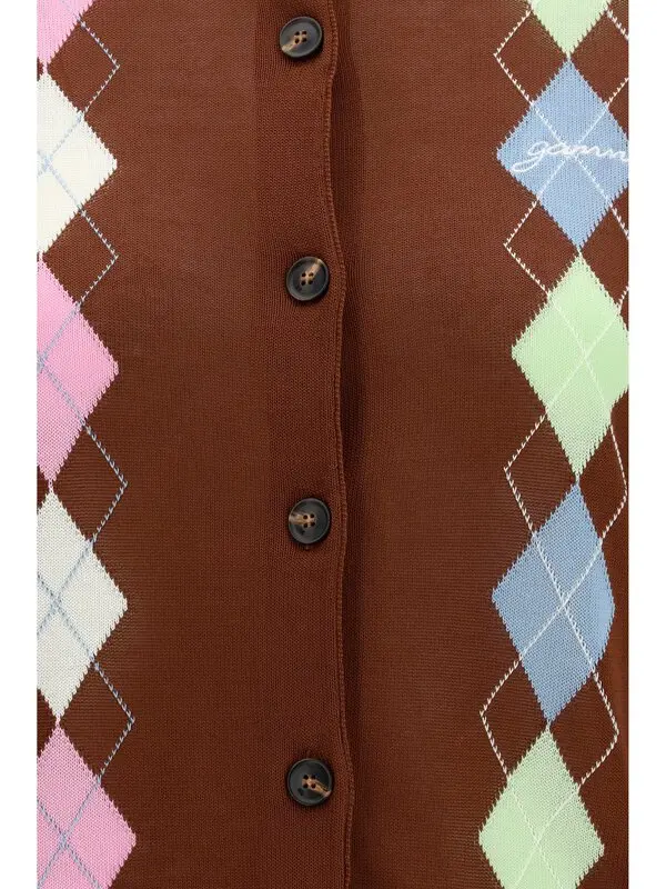 GANNI Diamond-pattern Cardigan
