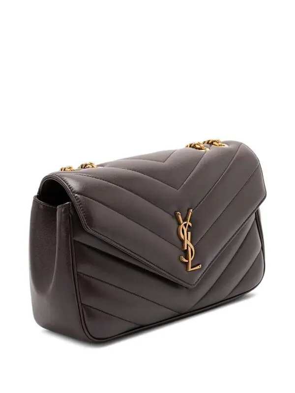 Saint Laurent Loulou Medium Bag In Matelassé Lambskin - Gray
