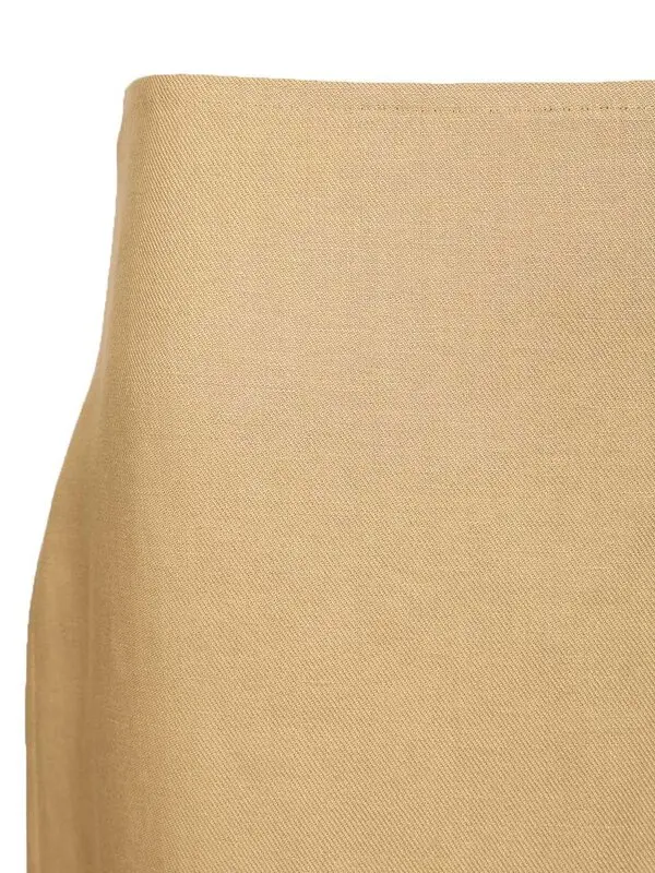 Max Mara Slim-fit Diagonal Linen Midi Skirt - Cream