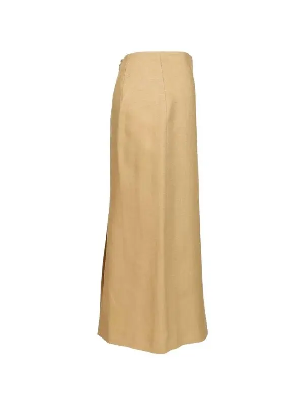 Max Mara Slim-fit Diagonal Linen Midi Skirt - Cream