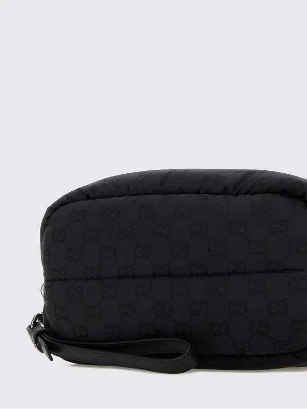 Gucci Padded Nylon Document Holder With Gg Monogram Print And Wrist Strap
