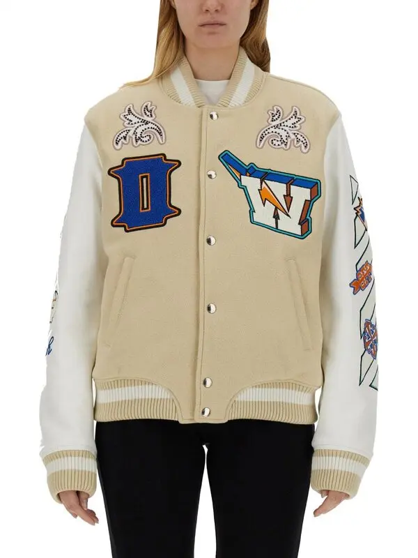 Off-White Varsity Jacket - Cream