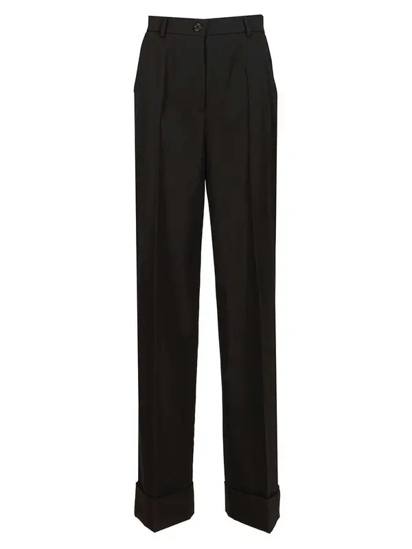 Dolce & Gabbana Wool Gabardine Trousers - Black