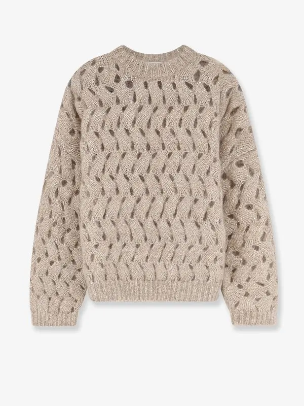 Brunello Cucinelli Perforated Sweater With Micro Sequins