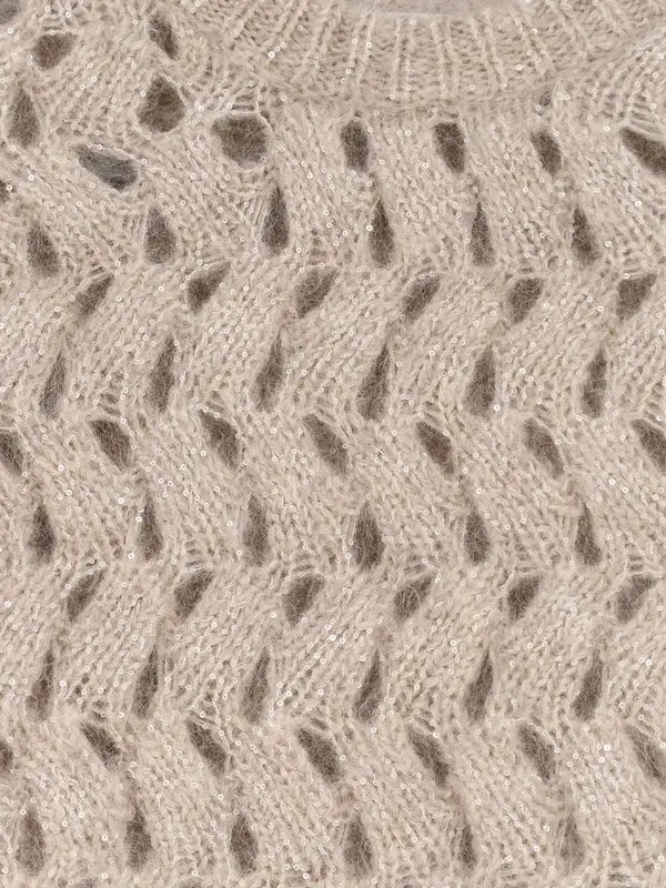Brunello Cucinelli Perforated Micro Sequin Sweater - Multicolor