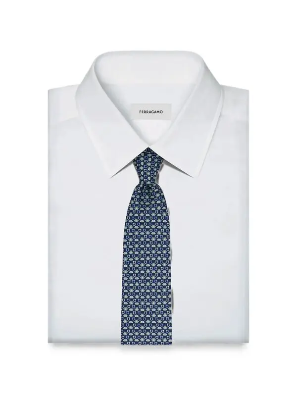 FERRAGAMO Frog Print Silk Tie
